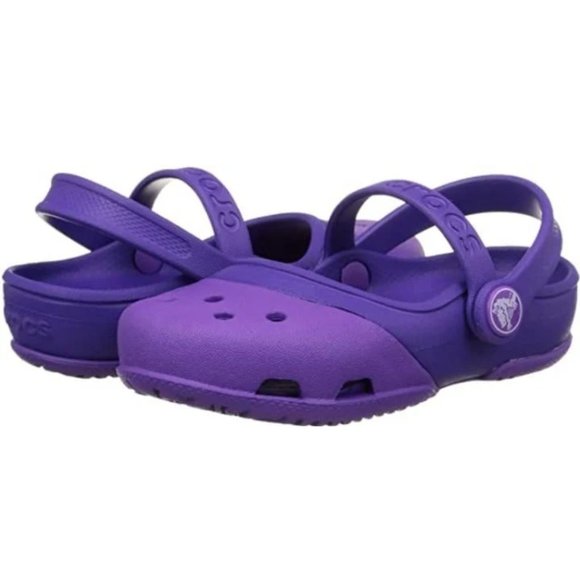 CROCS | Shoes | New Crocs Kids Electro Ii Ps Mary Jane Neon Purple ...